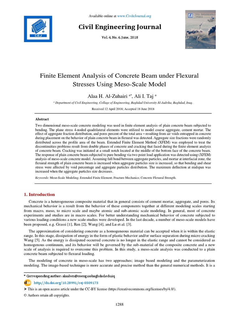 Finite Element Analysis of Concrete Beam Under Fle | PDF | Fracture ...