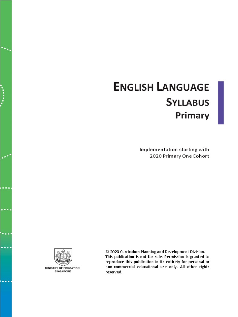 2020 English Language Primary | PDF | Curriculum | Pedagogy