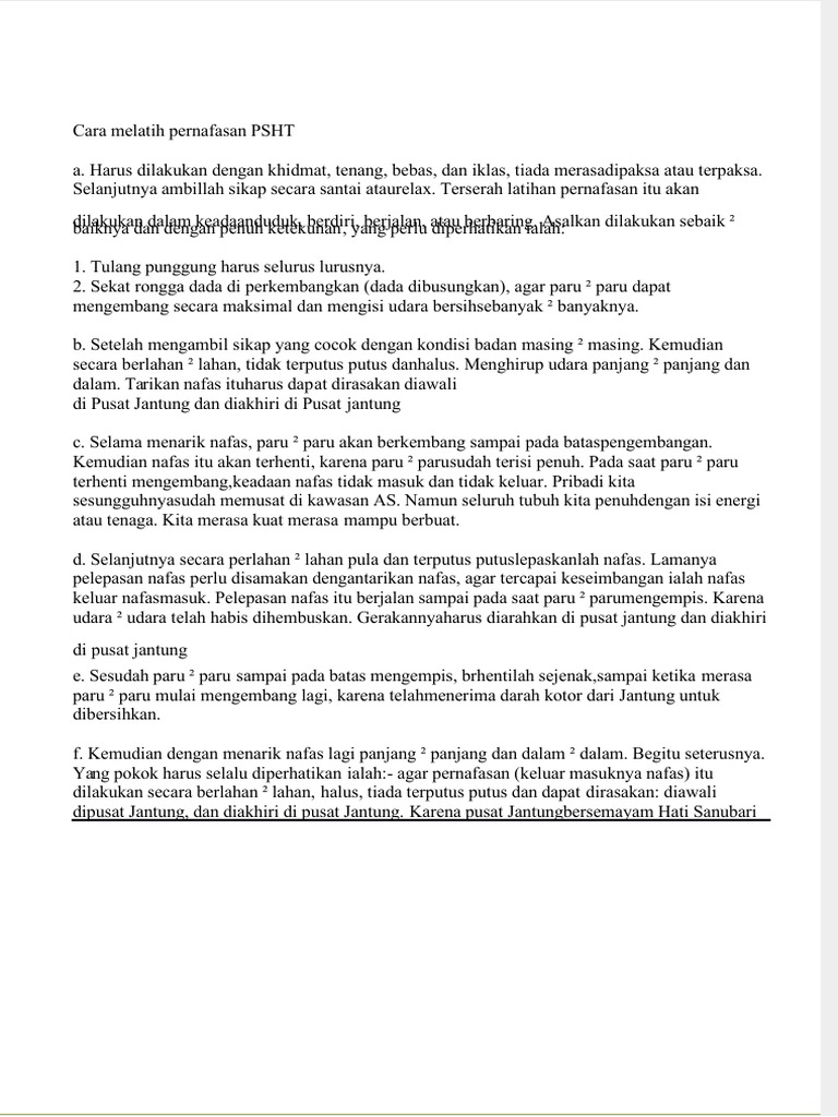 Dokumen - Tips - Cara Melatih Pernafasan PSHT | PDF