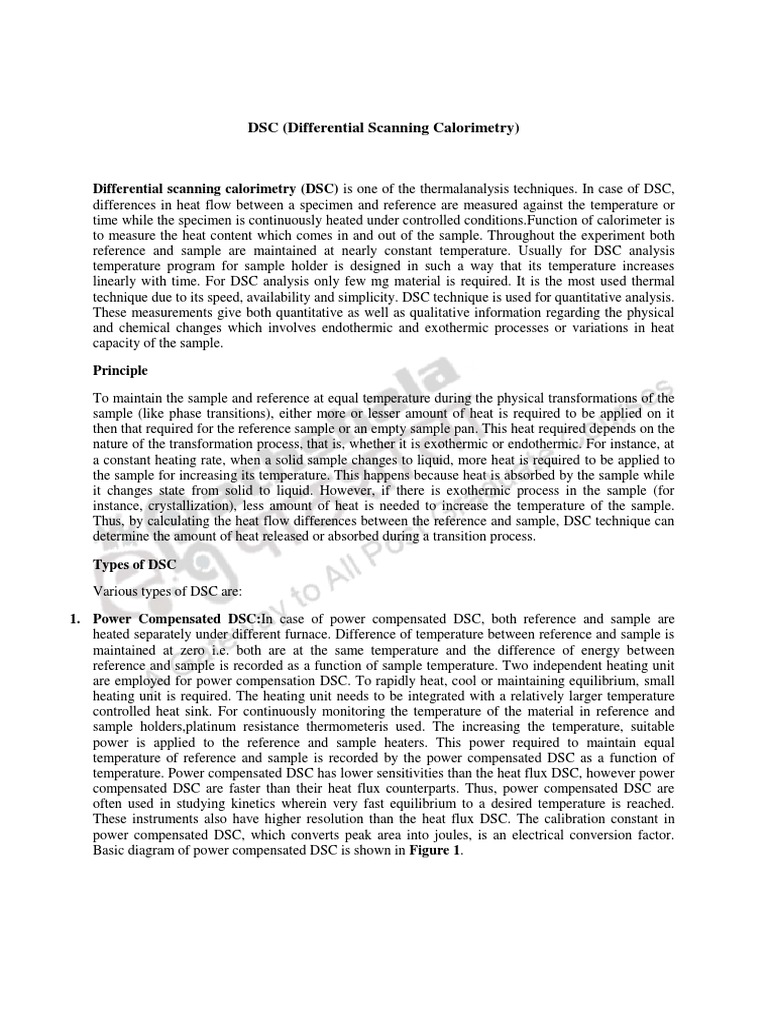 DSC Machine | Download Free PDF | Differential Scanning Calorimetry ...