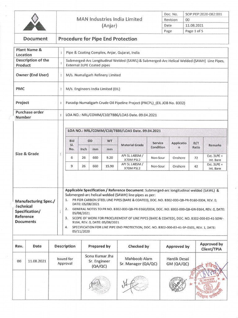 Pipe End Protection | PDF