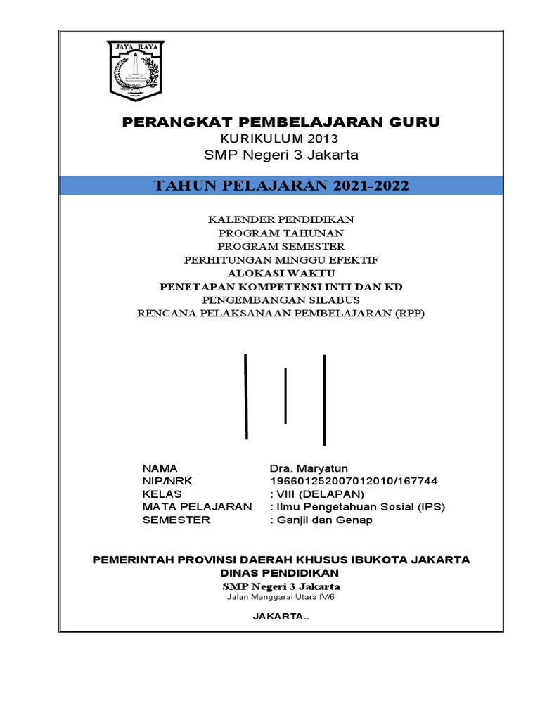 Prota Prosem Alokasi Waktu Kelas VIII IPS TP 2021-2022 | PDF