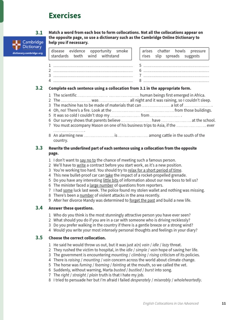 Pages From English Collocations in Use Advanced | PDF | Language Arts ...