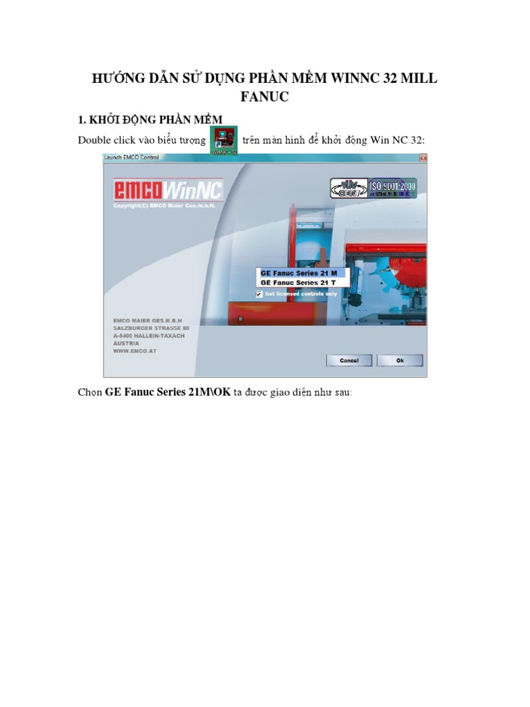 HƯỚNG DẪN SỬ DỤNG PHẦN MỀM WINNC 32 MILL FANUC | PDF