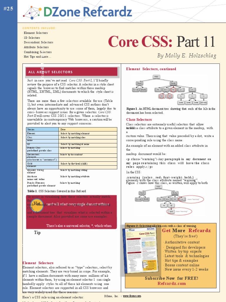 Core CSS:: by Molly E. Holzschlag | PDF | Html | Written Communication