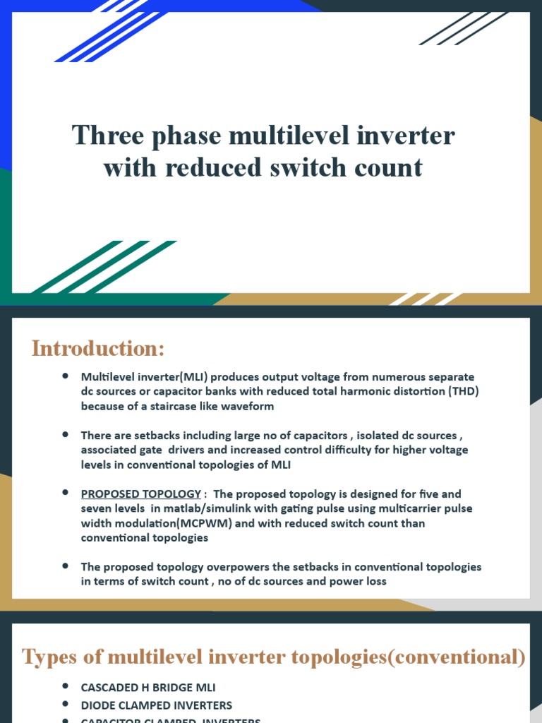 Three Phase Multilevel Inverter With Reduced Switch Count | PDF | Power ...