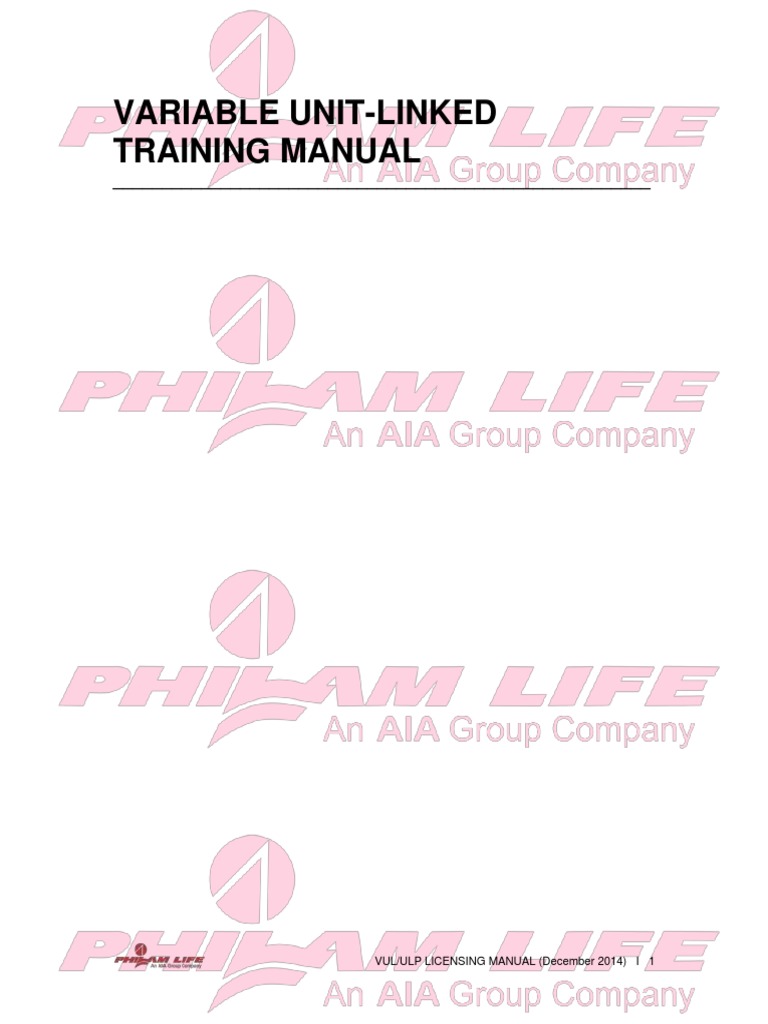 Variable Unit-Linked Training Manual: Vul/Ulp Licensing Manual (December 2014) I 1 | PDF ...
