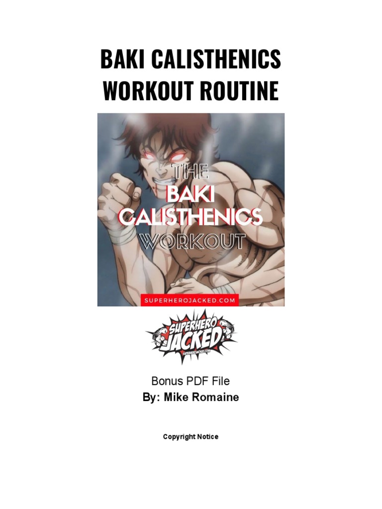 Baki Calisthenics Workout PDF | PDF | Weight | Recreation