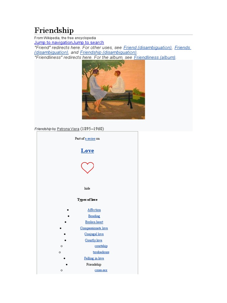 Friendship: Jump To Navigation Jump To Search | PDF | Friendship | Autism