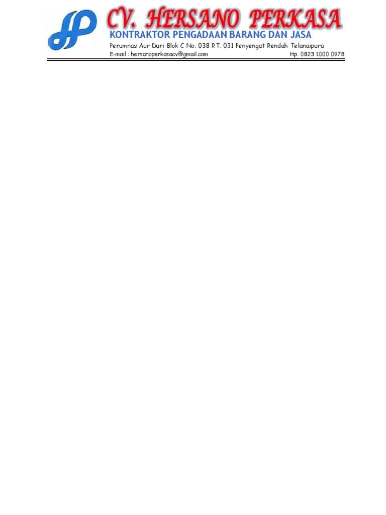Kop Surat Cv. Hersano Perkasa | PDF