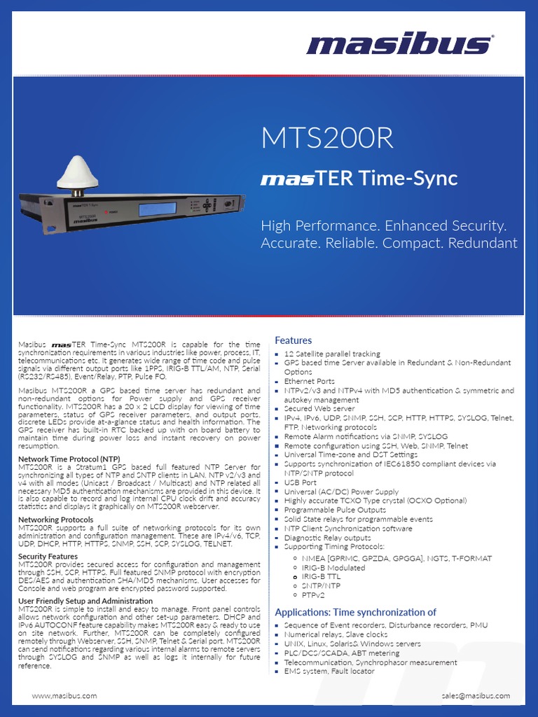 MTS200R: TER Time-Sync | PDF | I Pv6 | Networking