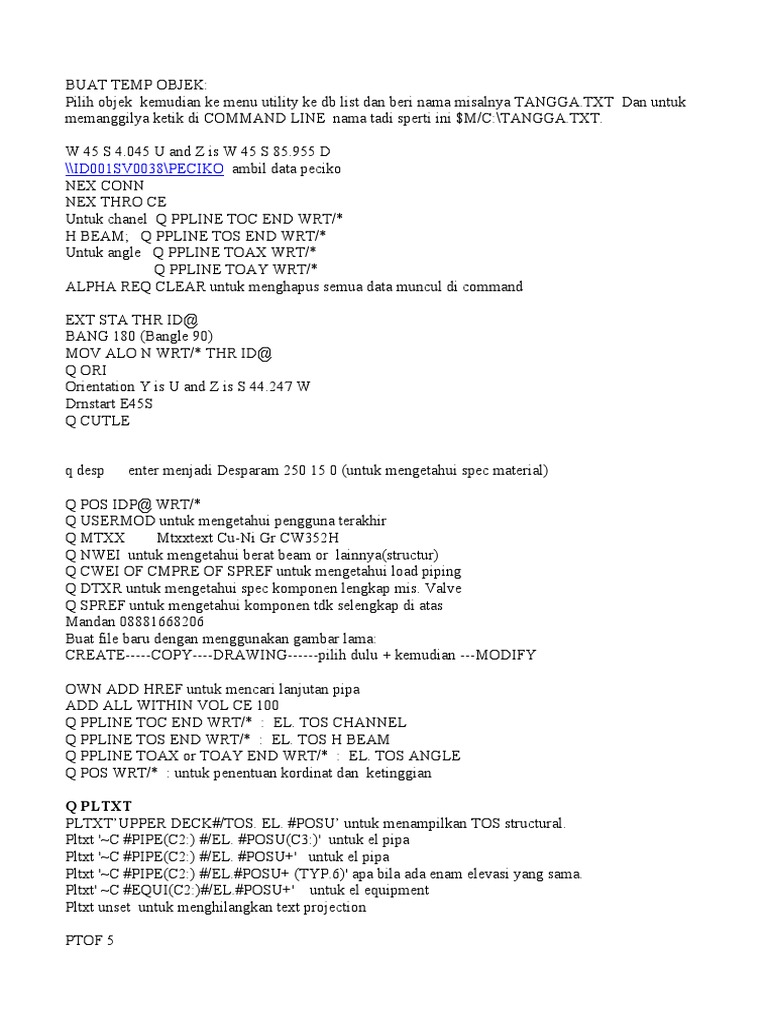 Command PDMS | PDF | Komputer