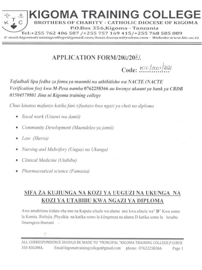 Application Form 2021 | PDF