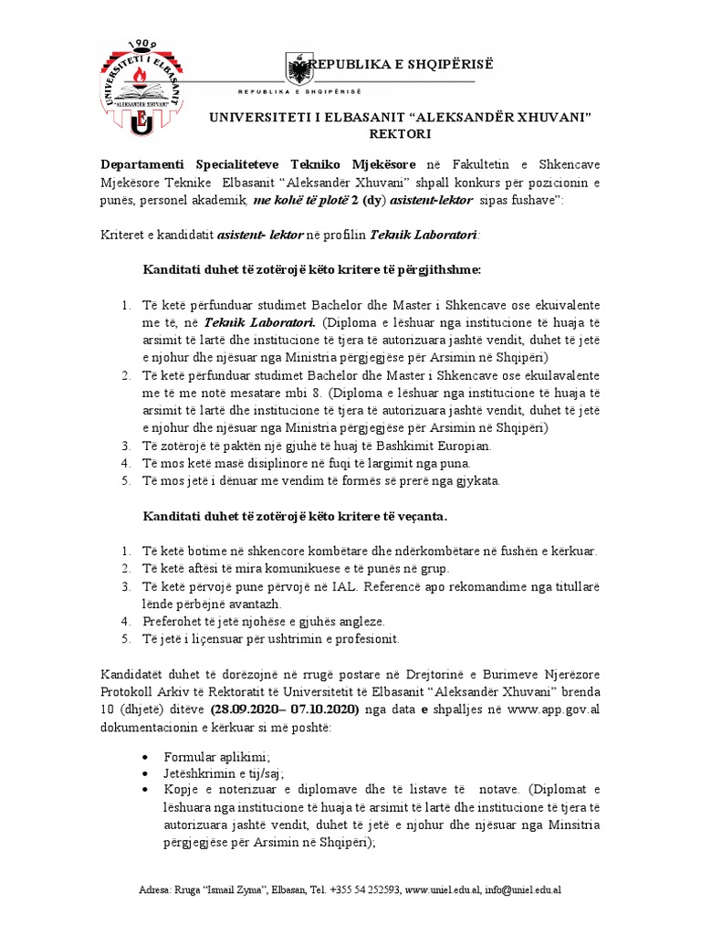 2 1 Shpallje Konkursi Web FSHMT | PDF