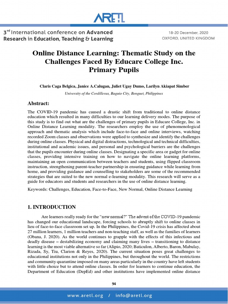 Challenges of Online Learning | PDF | Educational Technology | Distance ...