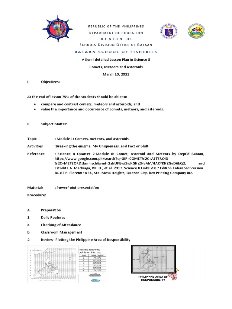 Celestial Bodies (Lesson Plan) | PDF | Meteoroid | Asteroid