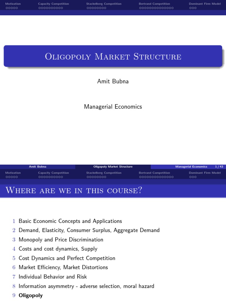 Session 6 Oligopoly | PDF | Oligopoly | Profit (Economics)