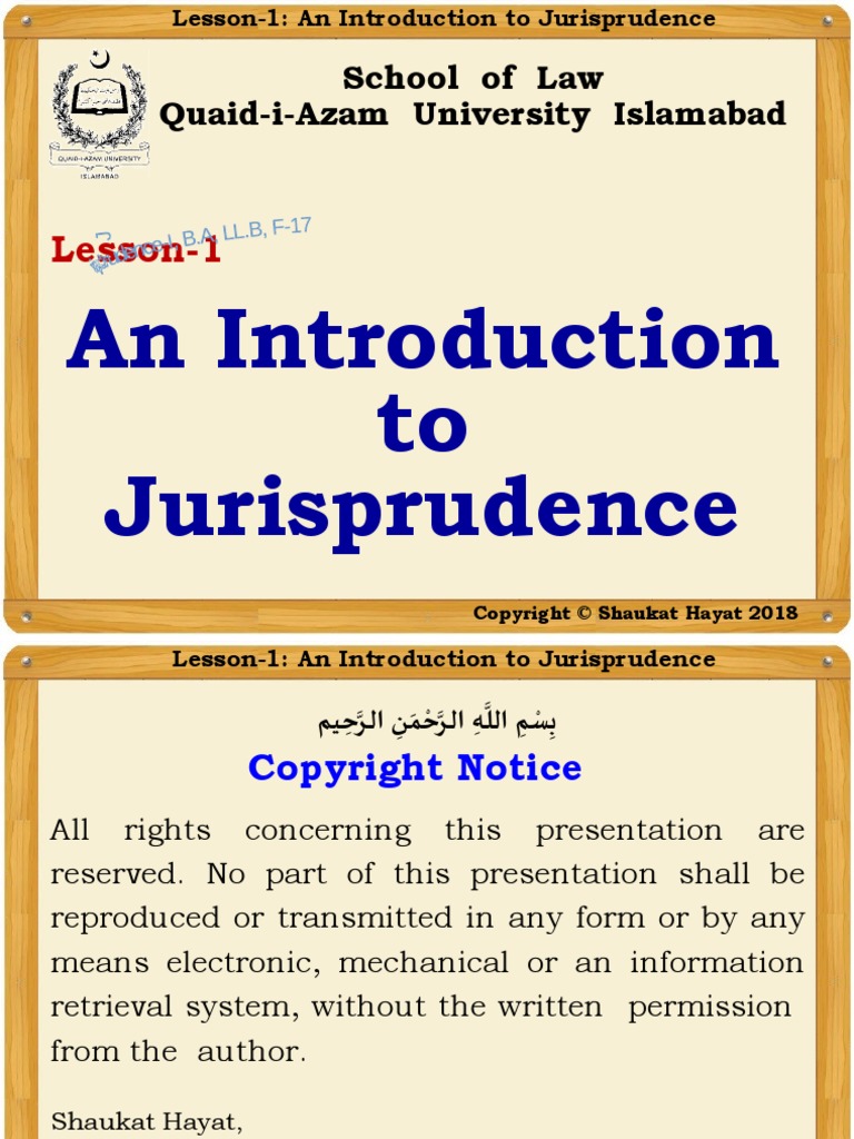 Lesson-1 An Introduction To Jurisprudence | PDF | Jurisprudence | Theory