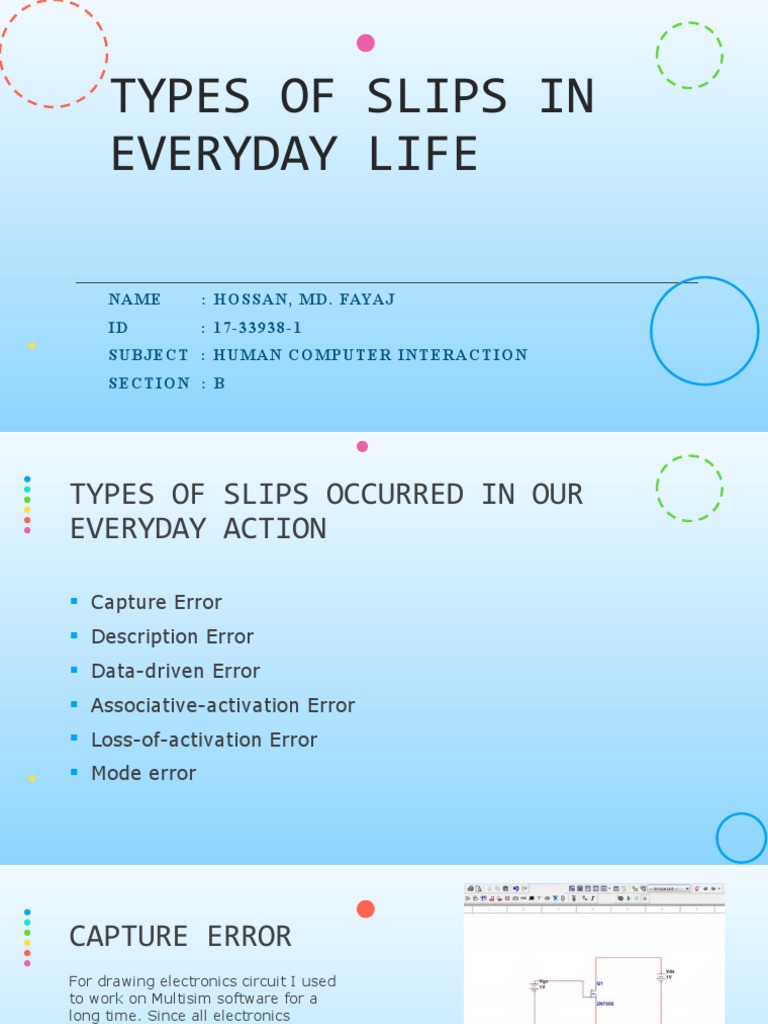 Types of Slips in Everyday Life | PDF