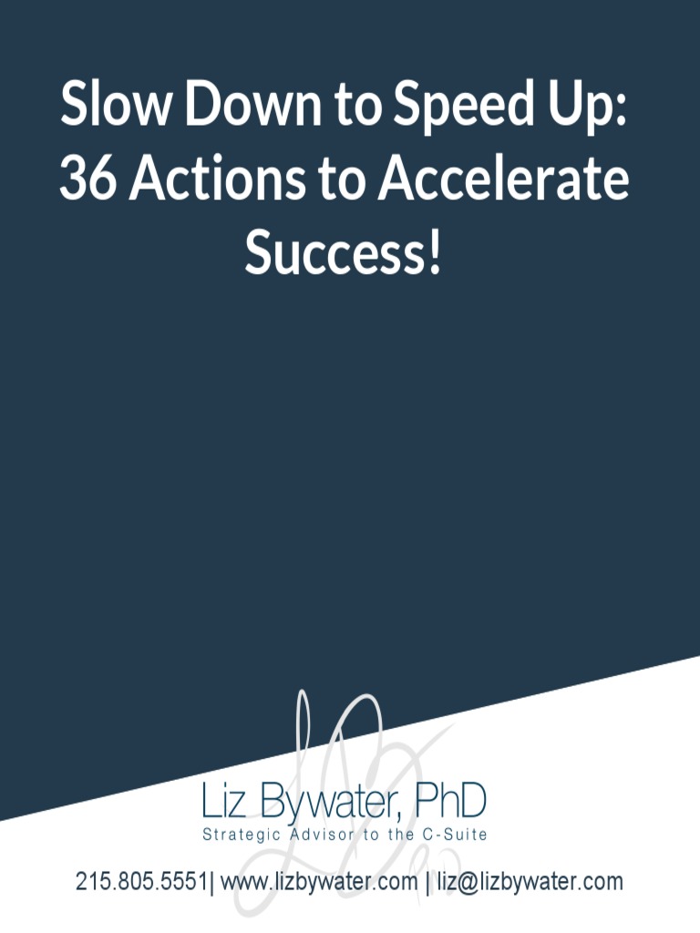 Slow Down To Speed Up | PDF | Leadership | Reputation