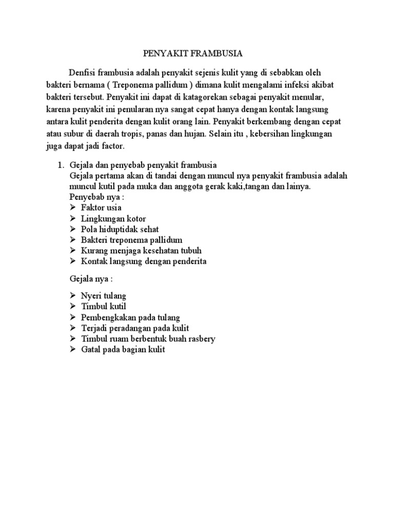 Penyakit Frambusia | PDF