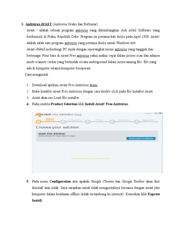 Panduan Instalasi Avast Antivirus | PDF