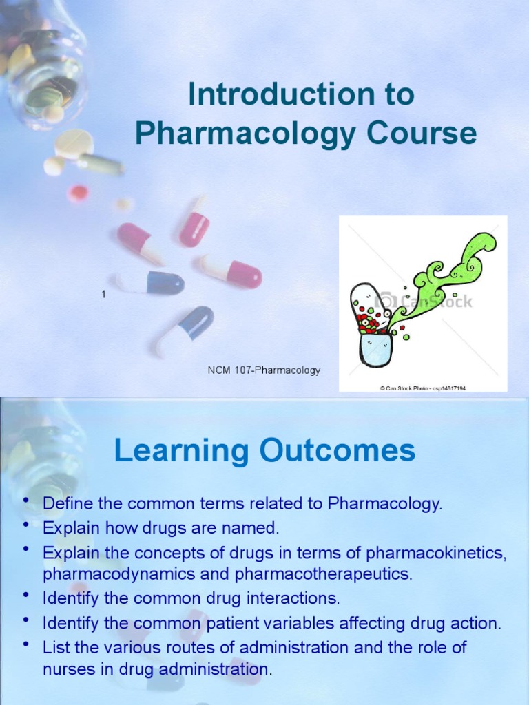 Introduction To Pharmacology | PDF | Pharmacology | Tablet (Pharmacy)
