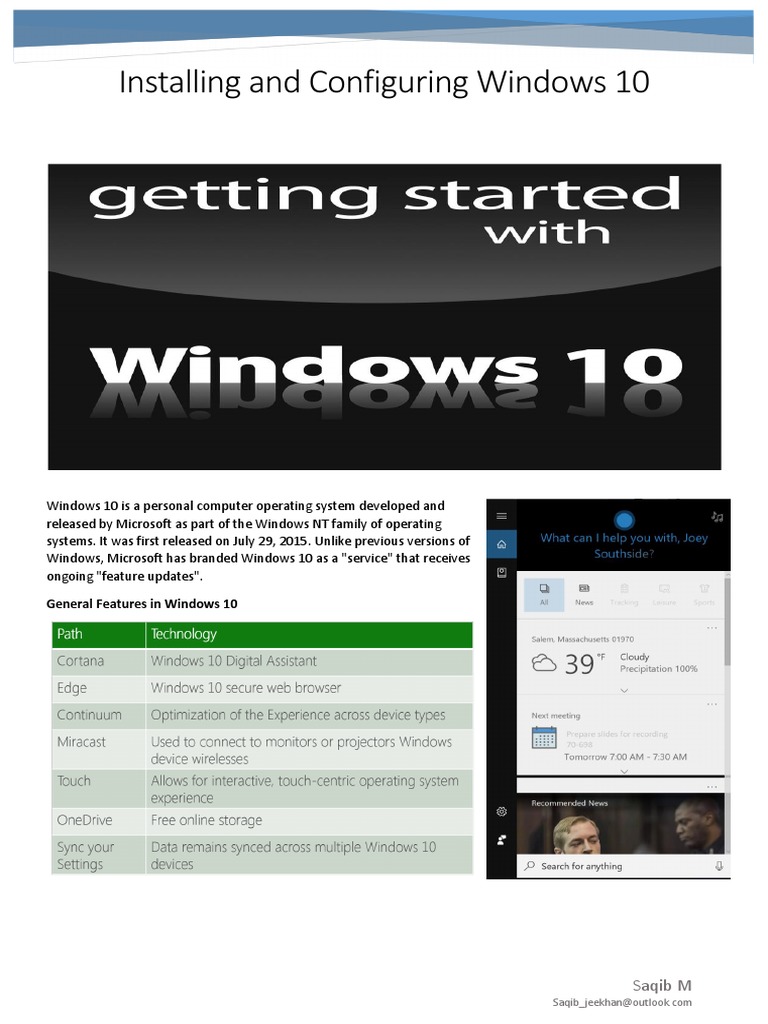 Installing and Configuring Windows 10 | PDF | Windows 10 | Microsoft Windows