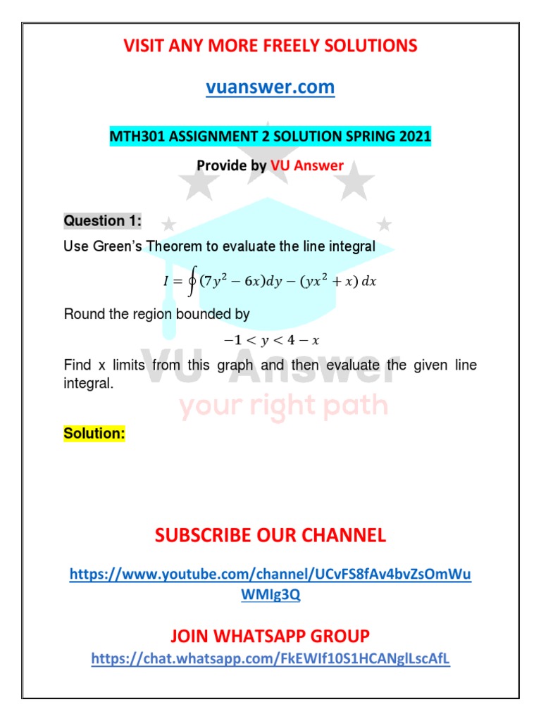MTH301 Assignment 2 Solution by VU Answer | PDF | Discrete Mathematics | Mathematical Analysis