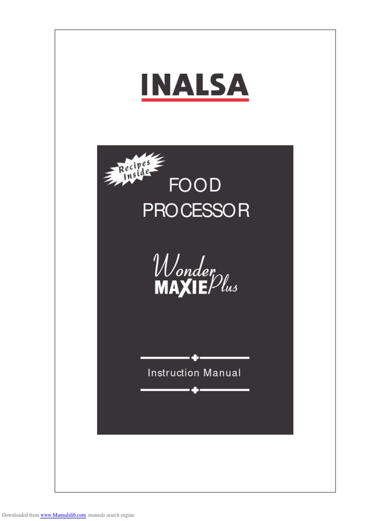 Wonder Maxie Plus Food Processor | PDF | Ginger | Garlic