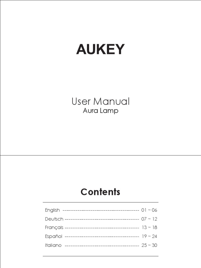 AUKEY LT-ST37 Aura Lamp User Manual | PDF | Vision | Visual Perception