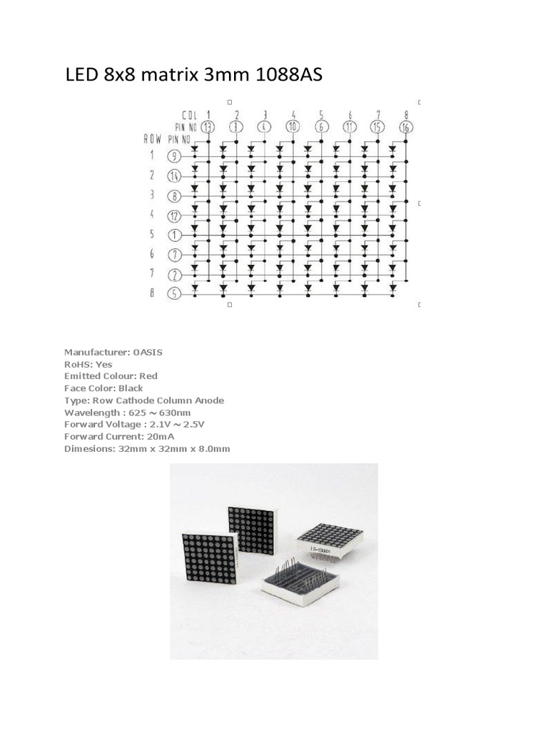 Datasheet 1088am 8x8 Matrix | PDF