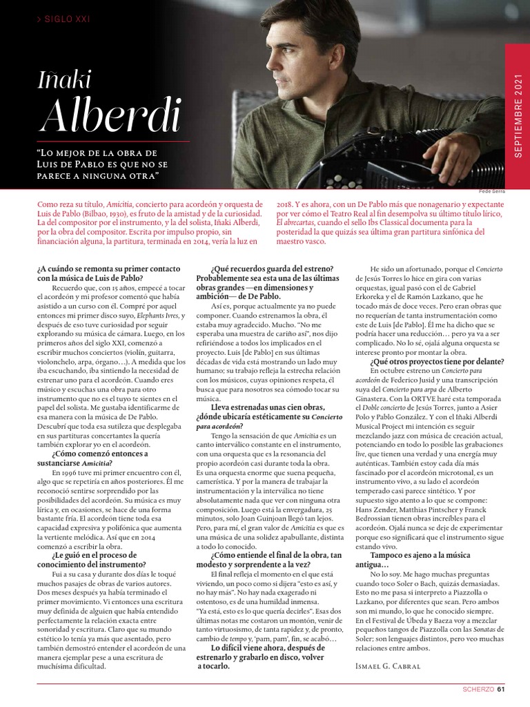 Entrevista Iñaki Alberdi | PDF | Composiciones Musicales | Música clásica
