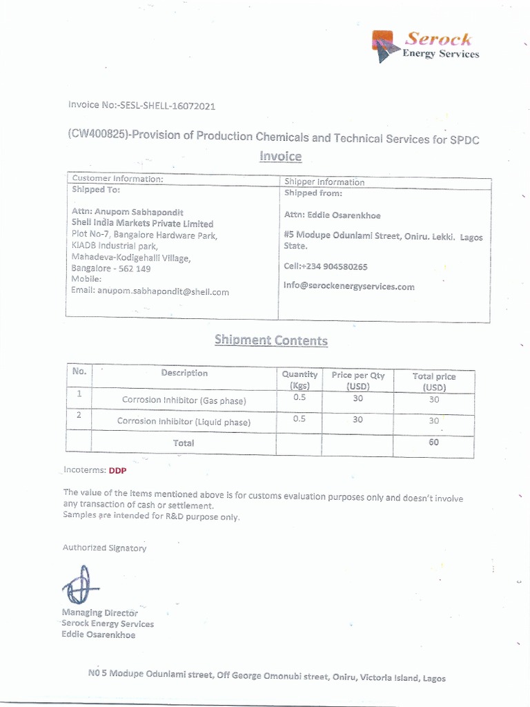 Proforma Invoice - Lab 1 | PDF