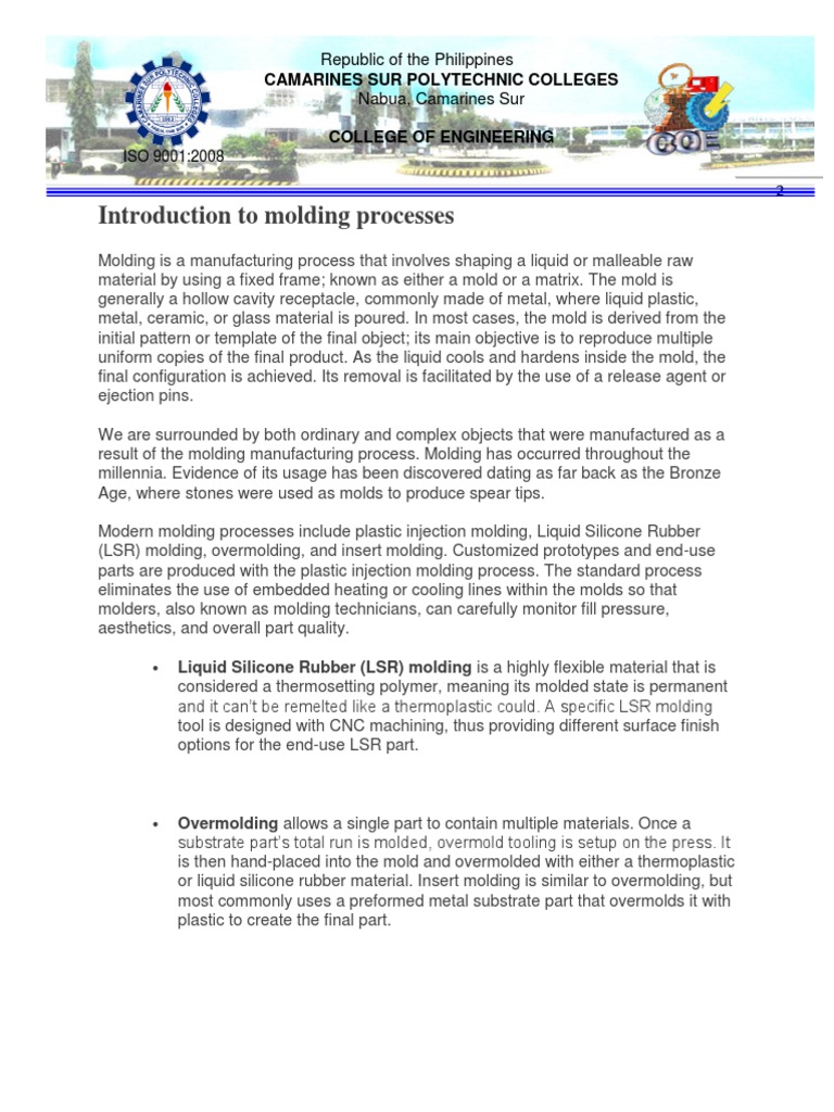 Molding Process (Mold and Core Making) | PDF | Casting | Building ...