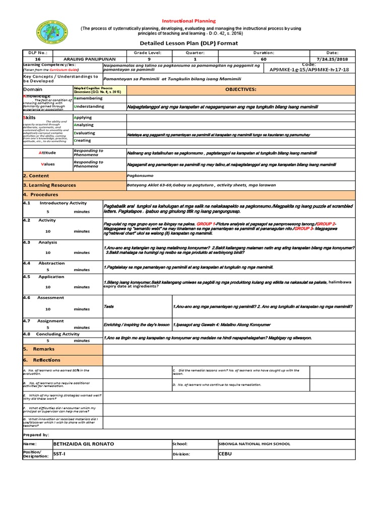 DLP Ap 9 First Grading | PDF