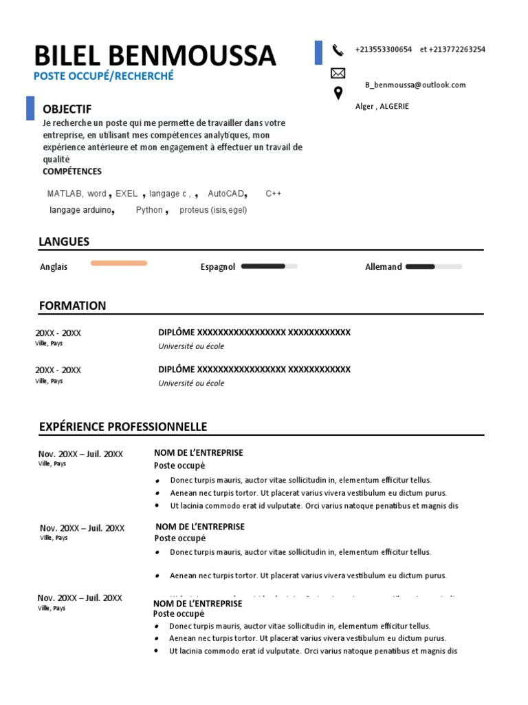 124 Modele CV Canadien | PDF