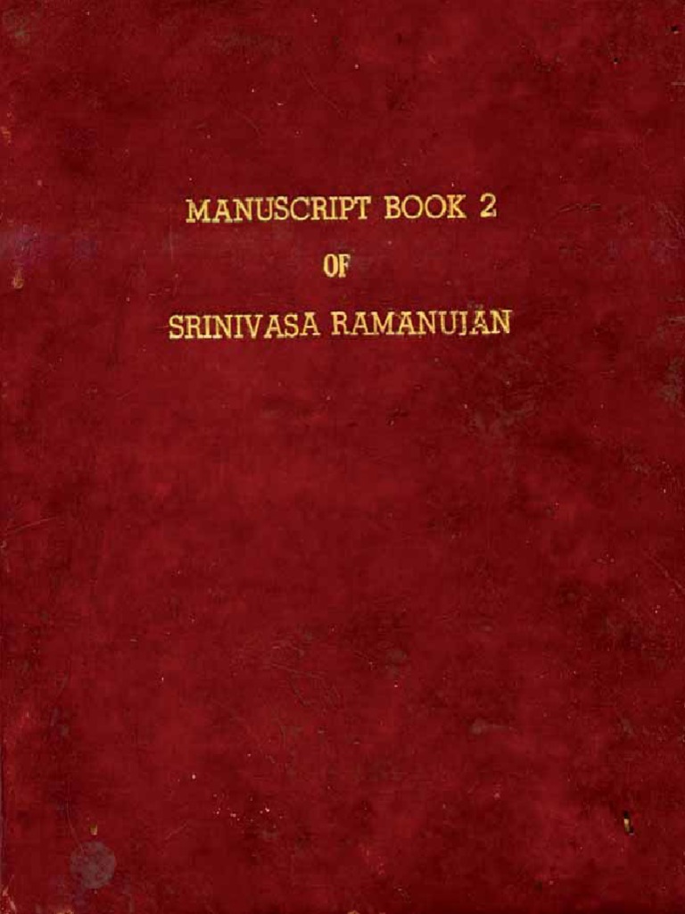 Manuscript Book 2 - S. Ramanujan | PDF
