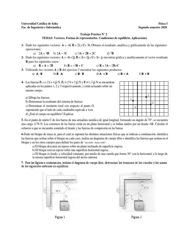 Guia 2 Estatica 2020 | PDF | Tensión (Física) | Masa
