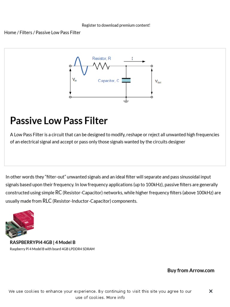 Passive Low Pass Filter Guide | PDF | Electronic Filter | Low Pass Filter