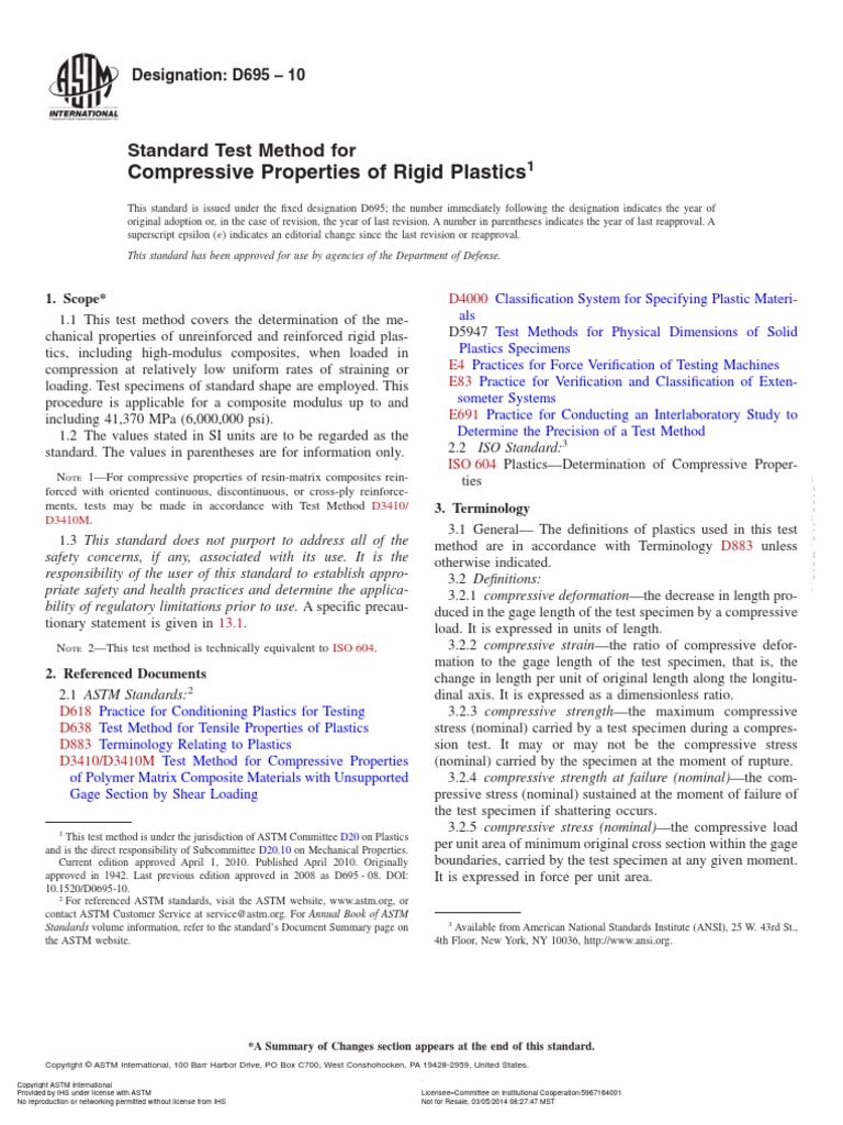 Compressive Test For Plastic | PDF | Strength Of Materials ...