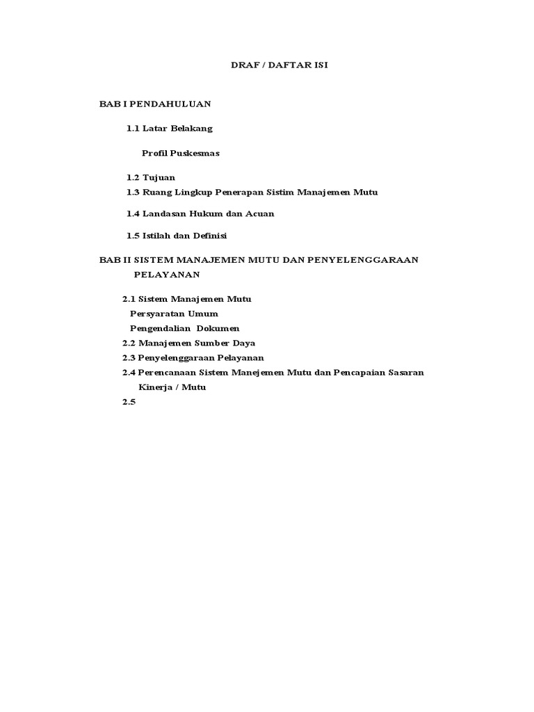 Pedoman Manual Mutu Tuyu | PDF