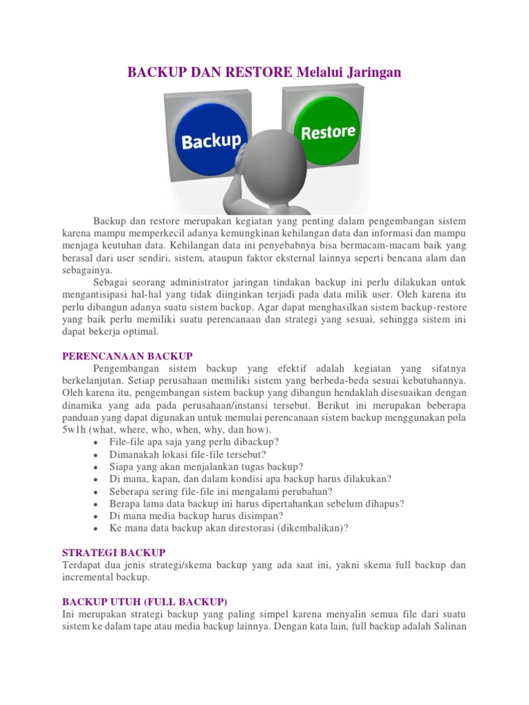 Backup Dan Restore Melalui Jaringan | PDF