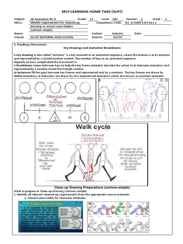 Self-Learning Home Task (SLHT) : Key Drawings and Animation Breakdowns ...