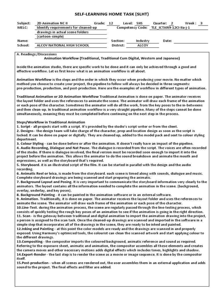 2D Animation-2nd Q-W3 | PDF | Animation | Anime