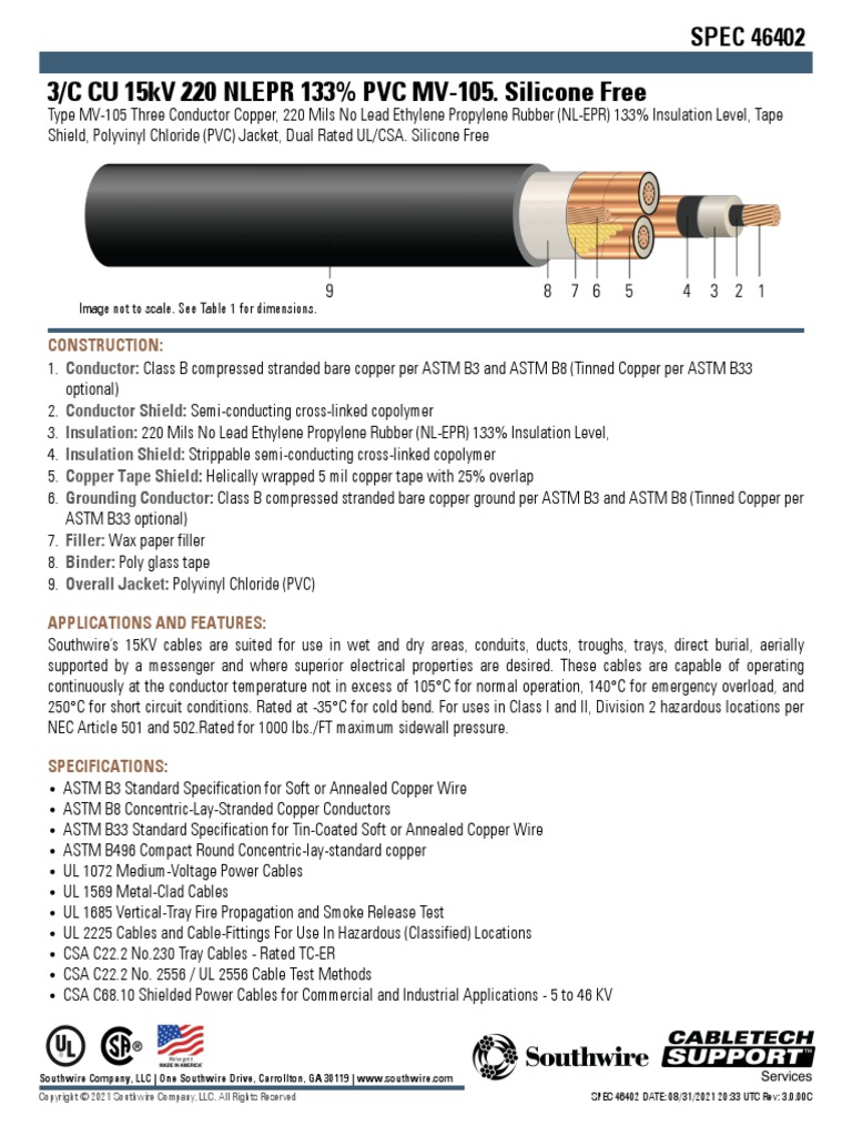 Ficha Técnica CABLE ERP SOUTHWIRE | PDF | Insulator (Electricity) | Materials