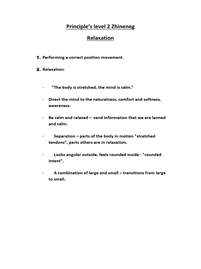 Qigong Relaxation Principle | PDF