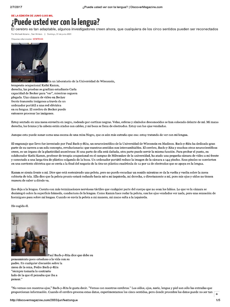 Paul Bach y Rita 2003 | PDF