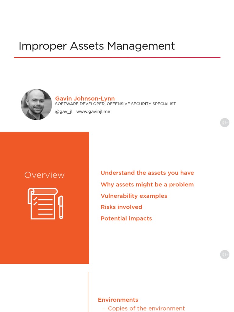 Improper Assets Management: Gavin Johnson-Lynn | Download Free PDF | Vulnerability (Computing ...