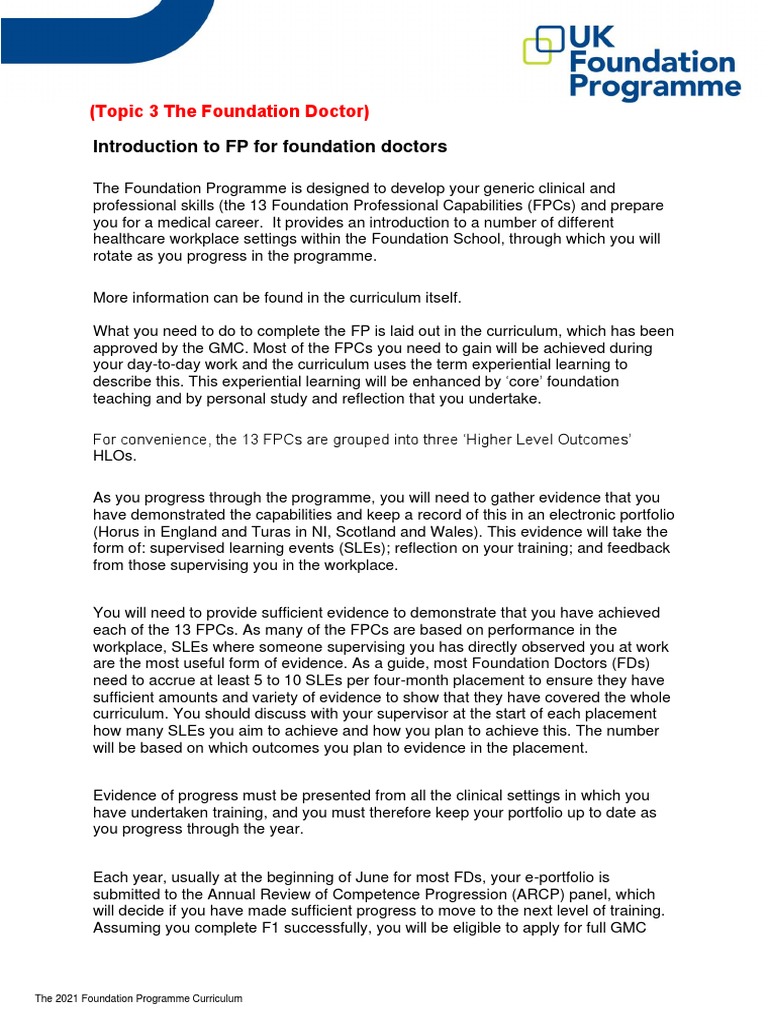 P@Topic 3 The Foundation Doctor | PDF | Cognition | Health Sciences